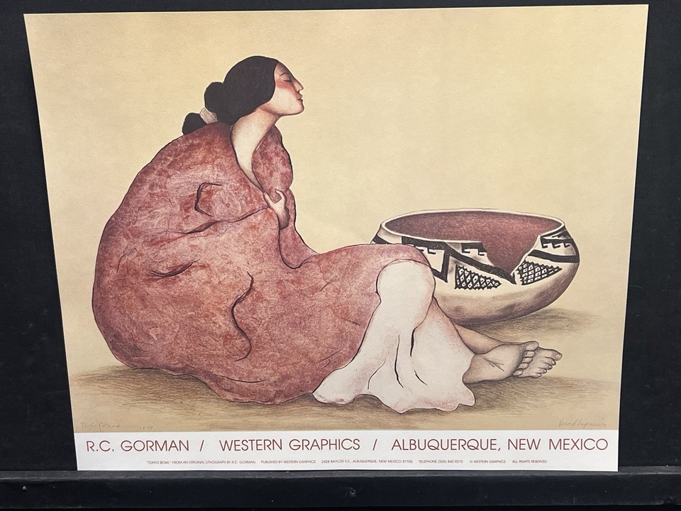 R C Gorman Poster "Tonto Bowl' Authentic Vintage Gallery Poster Mint ...