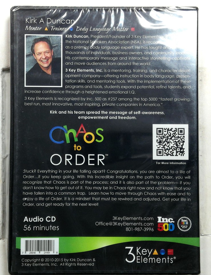 Chaos to Order by Kirk A Duncan Audiobook CDs Unabridged 1 Disc | eBay