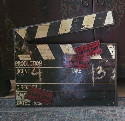 Vintage Wooden Novelty Movie Director Clapperboard 3-D Plaque Wall ...