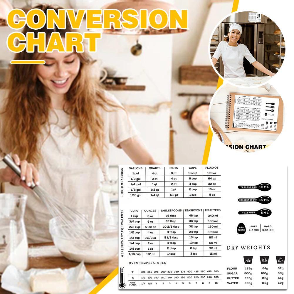 Kitchen Conversion Chart Cooking Times British Metric Weight Stickers ...