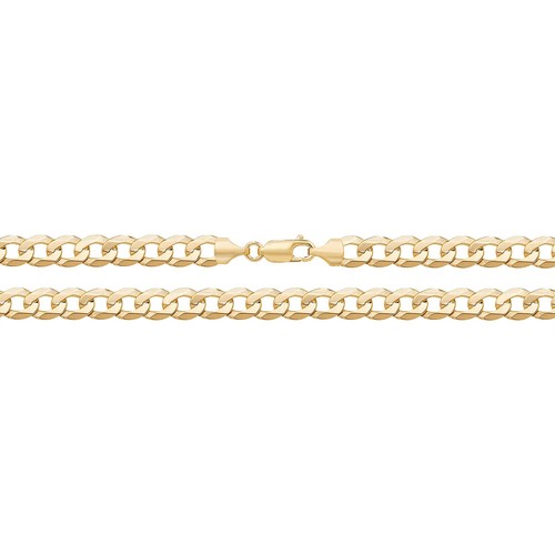 Heavy Yellow Gold Curb Chain 24" Gents 7mm Wide Hallmark British 24 ...