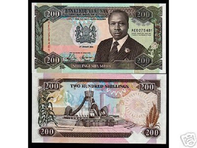 KENYA 200 SHILLINGS P29 C 1992 MOI MOUNTAIN SCARCE DATE UNC MONEY BILL ...