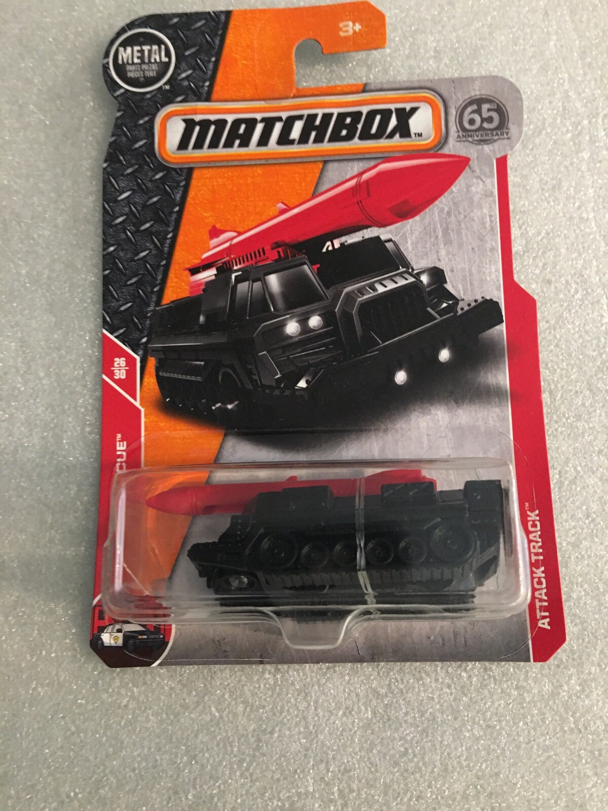2018 MATCHBOX #83 ATTACK TRACK/black tank/red missle/Rescue65TH ...
