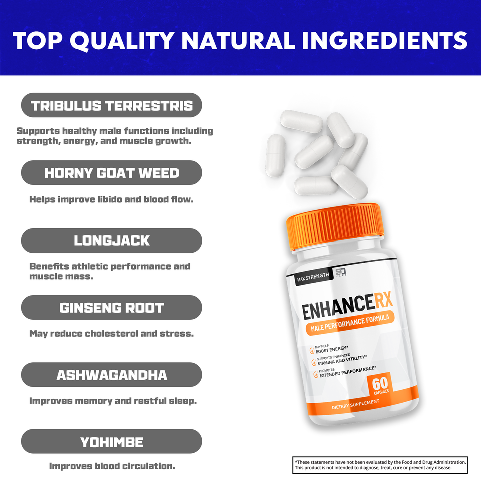 (3 Pack) Enhance RX Men Pills, Maximize Energy, Vitality & Stamina 180 ...