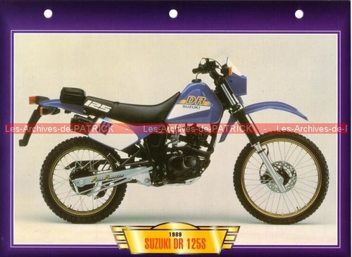 SUZUKI DR 125 S DR125S DR125 1989 : Fiche Moto #000783 | eBay