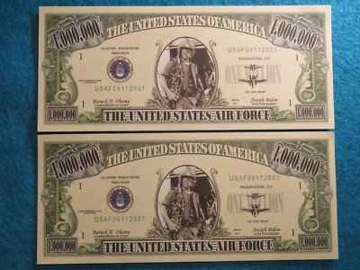 The United States AIR FORCE Military Division ~ $1,000,000 One Million ...