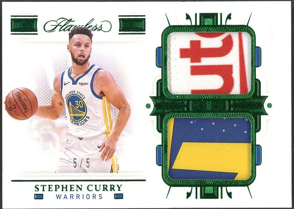 2020-21 Panini Flawless - Dual Patches Stephen Curry #DP-12 Emerald /5 ...