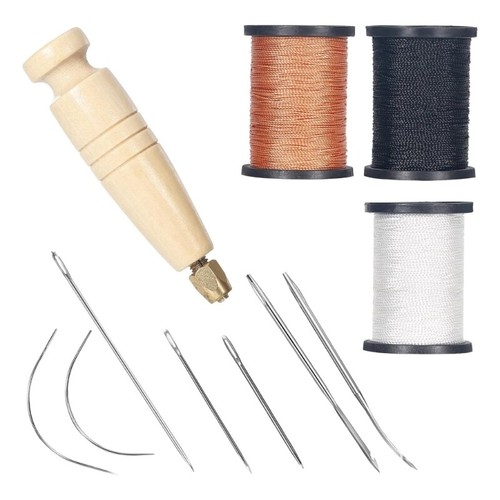 Leather Sewings Kits Upholstery Thread and Needle Nylon Waxed Thread ...