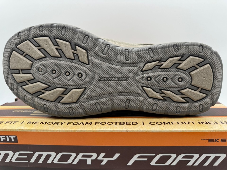 NEW Skechers Cohagen Canvas Slip On Men memory foam Shoe SZ 13 in Taupe ...