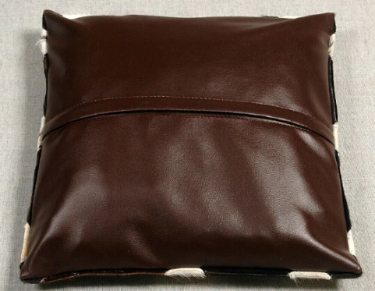 2 Exotic Tricolor Cowhide Cushion Pillowcases Brown, Black and White ...