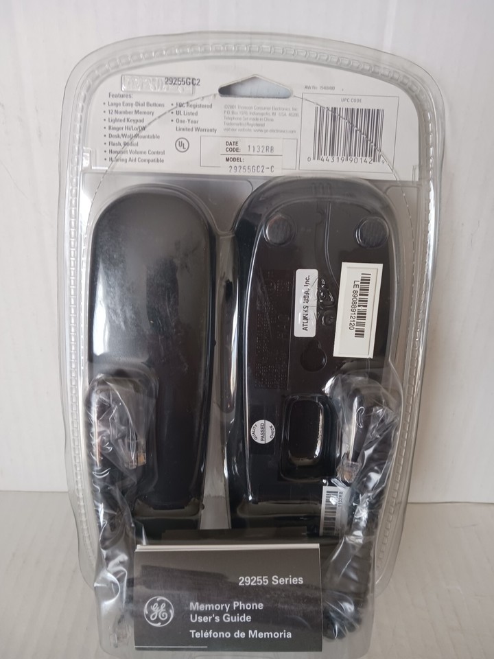 Vintage 2001 GE Memory Phone New In Package Black Wall Mountable | eBay