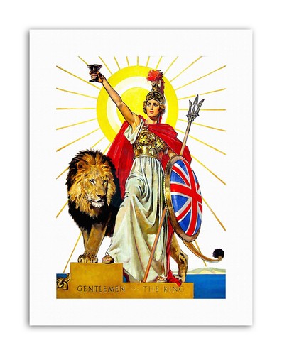BRITISH LION BRITANNIA NEW Illustration Canvas art Prints | eBay Australia