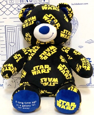 Build a Bear Star Wars Teddy Plush Stuffed Animal Black Yellow Logo ...