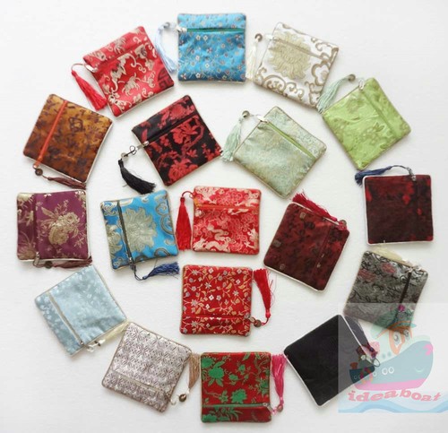 6/12/24/48PCS Mixed Eastern Brocade Coin Bags Purses Wallet ...