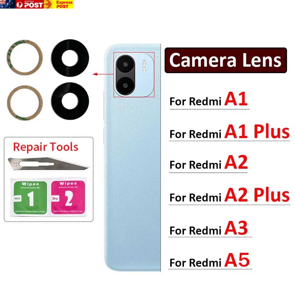 New for Redmi A1 A2 A3 A5 plus Rear Back Camera Glass Lens with Ahesive ...