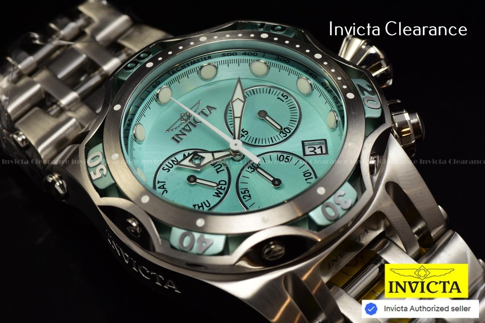 Invicta Men's Fusion CHAOS 54mm Swiss Ronda Chronograph TURQUOISE DIAL ...