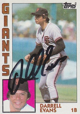 DARRELL EVANS SIGNED TOPPS #325 SAN FRANCISCO GIANTS CARD w/ COA BRAVES ...