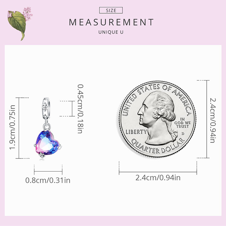 Fashion Sterling Silver Cz Charm Beads Fits S925 Charm Bracelet & Chain ...