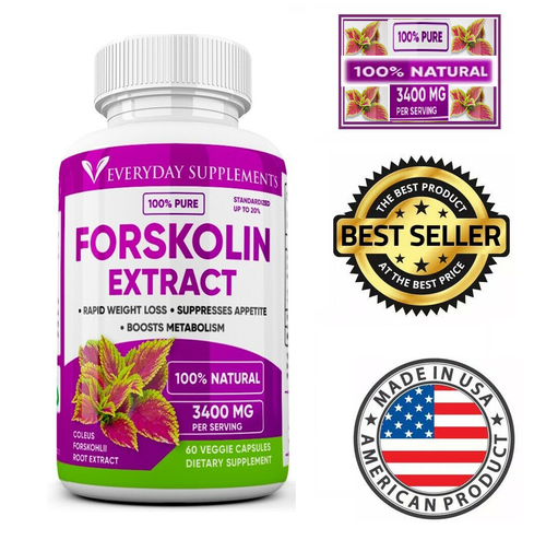 FORSKOLIN 100%PURE EXTRACT WEIGHT LOSS SUPPLEMENTS 60 Pills ...