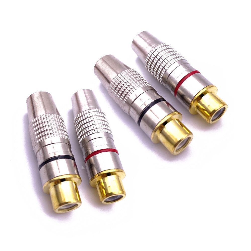 10PCS Gold plated RCA Female Jack Plug Connector Solder Audio Video ...