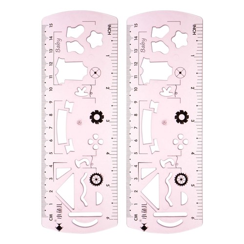 2pcs Unbreakable Flexible Rulers 15cm/6" Folding Plastic Ruler Light ...