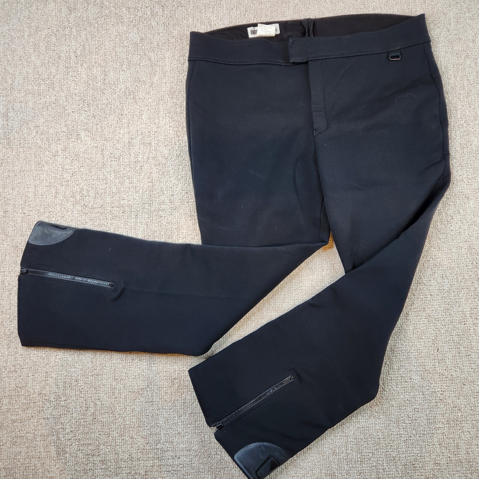 VINTAGE OBERMEYER Ski Pants Mens 40 Reg Black Wool Blend Ankle Zip Vail ...