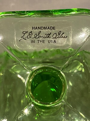 Vintage LE Smith Green Trellis Square Pedestal Water Goblet | eBay