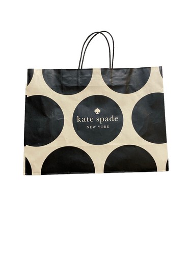 New KATE SPADE New York PAPER GIFT BAG Shopping Polka Dot Black Beige ...
