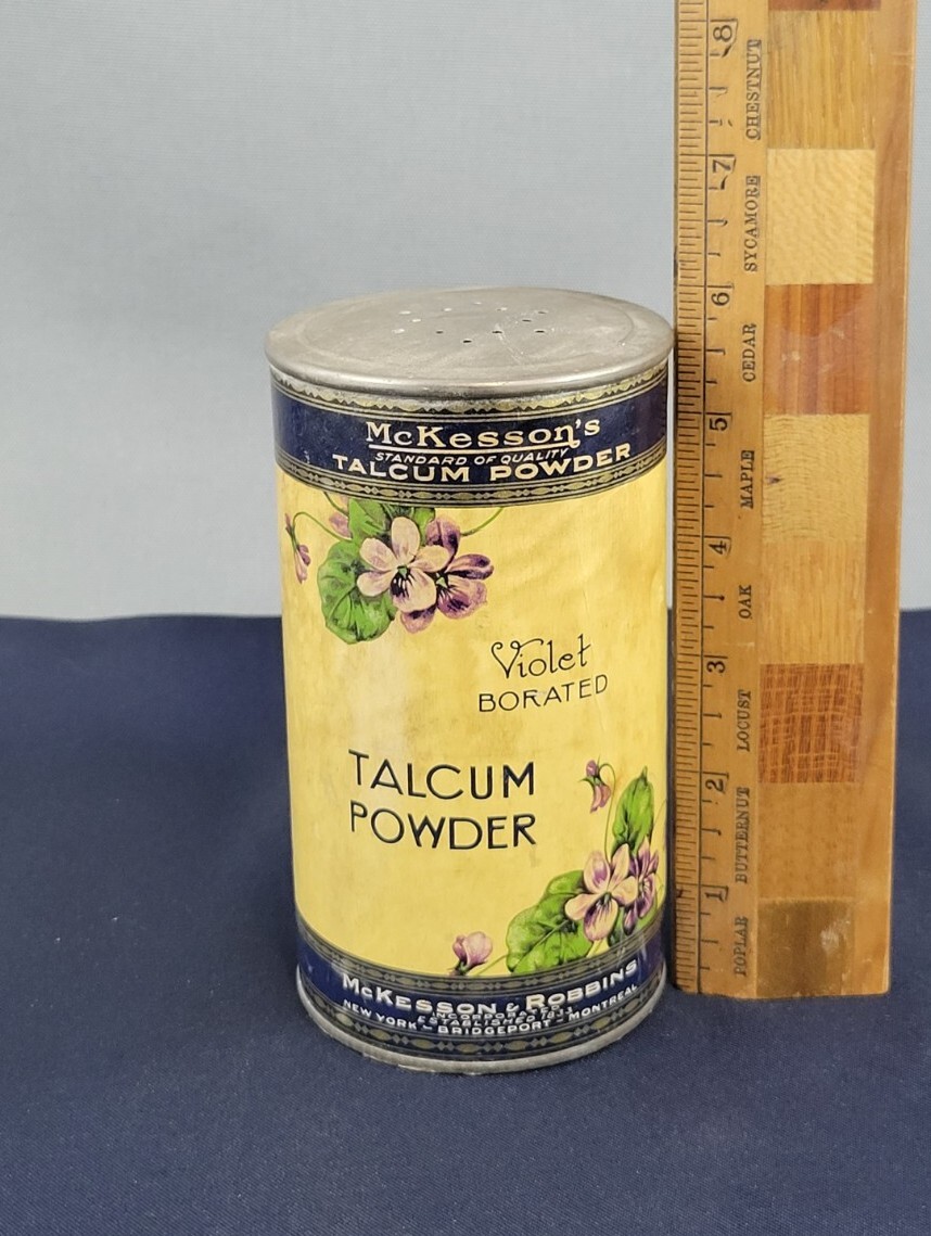 McKesson's Violet Borated Talcum Powder Tin Paper Label Talc ...
