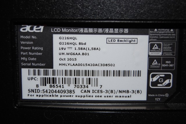 Acer G226HQLBbd 21.5 in Full HD LED Gaming Monitor for sale online | eBay