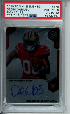 2019 Panini Elements #178 Deebo Samuel Rookie Autograph PSA 8 NM-Mint ...