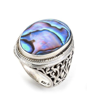 Samuel B Behnam Large Ascension Paua Gemstone Ring Sterling 56768R ...