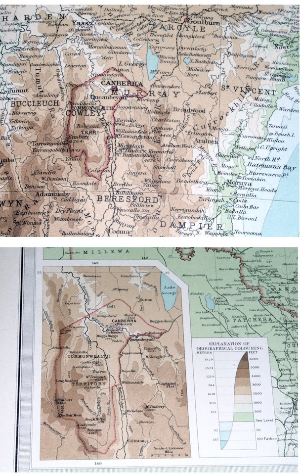 1922 ORIGINAL MAP OF NEW SOUTH WALES / SYDNEY / CANBERRA / AUSTRALIA | eBay