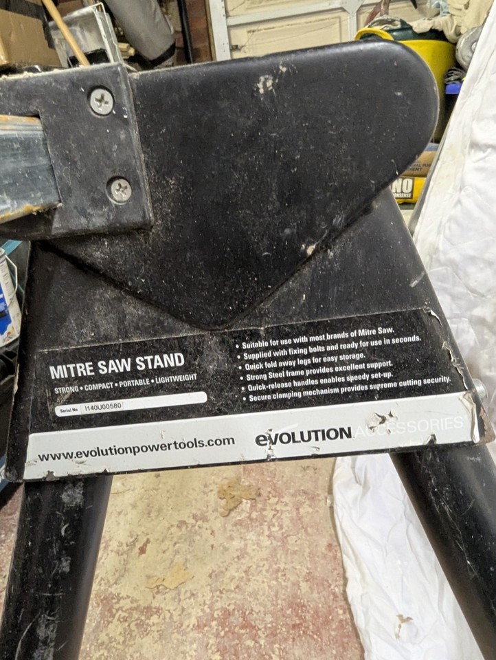 Evolution Rage Double Bevel 255mm Sliding Mitre Saw & Evolution Mitre ...