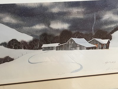 TAYLOR H BLAKELY LITHOGRAPH Art Print Hand Signed "Snow Scene" 1982 COA ...