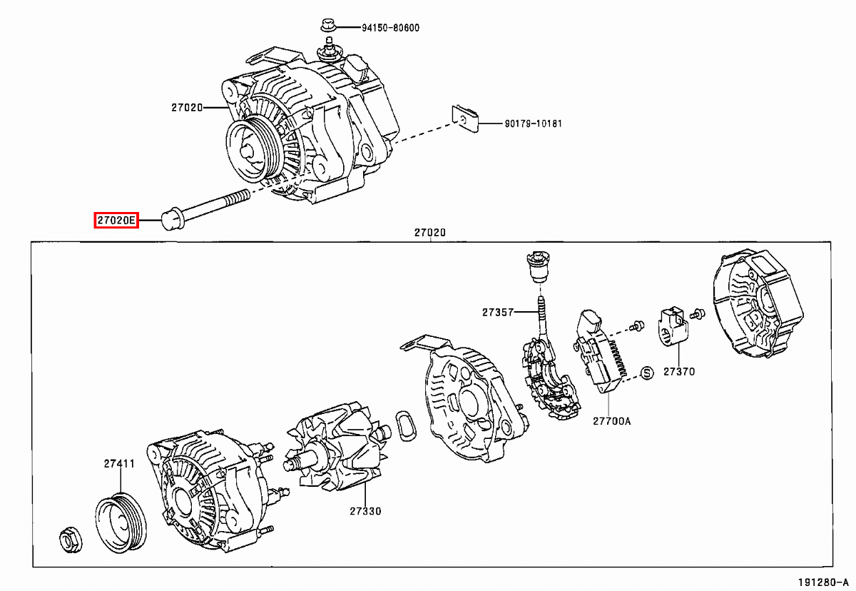 Genuine Toyota Corolla NZE121 NZE120 Runx NZE124 NZE121 Alternator ...