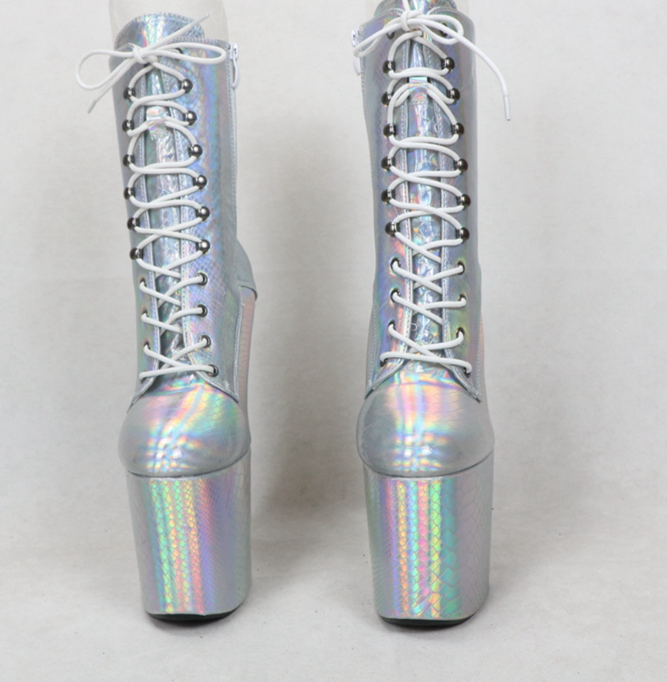 Pole dancing boots platform ankle boots stripper stiletto high heel ...