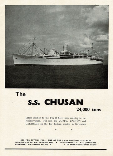1950s Vintage Chusan Cruise Ship P&O Line Photo Print Ad (variant a) | eBay