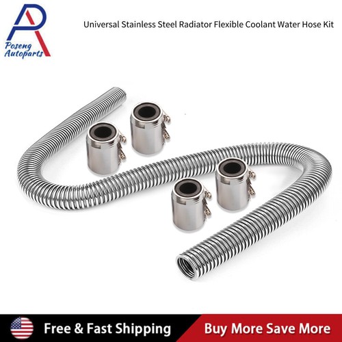 36" Stainless Steel Universal Radiator Flexible Coolant Water Hose With ...