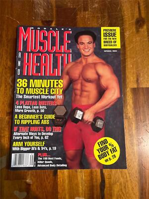 MUSCLE AND HEALTH bodybuilding muscle magazine PREMIERE ISSUE Spring ...