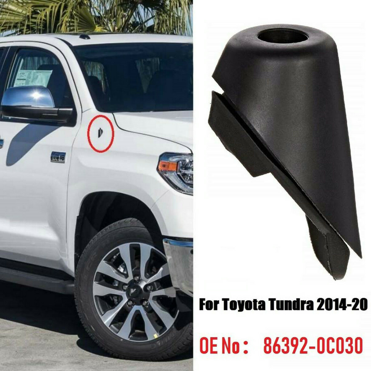 Antenna Bezel Adapter Base Bezel Ornament 86392-0C030 For Toyota Tundra ...