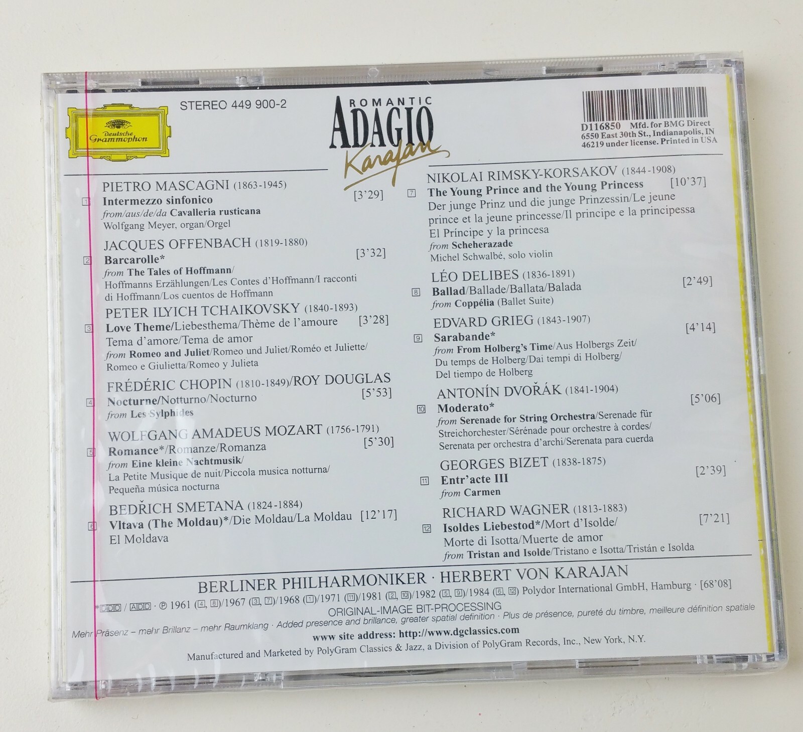 Romatic Karajan Adagio Cd Classical Music New SEALED Herbert von ...