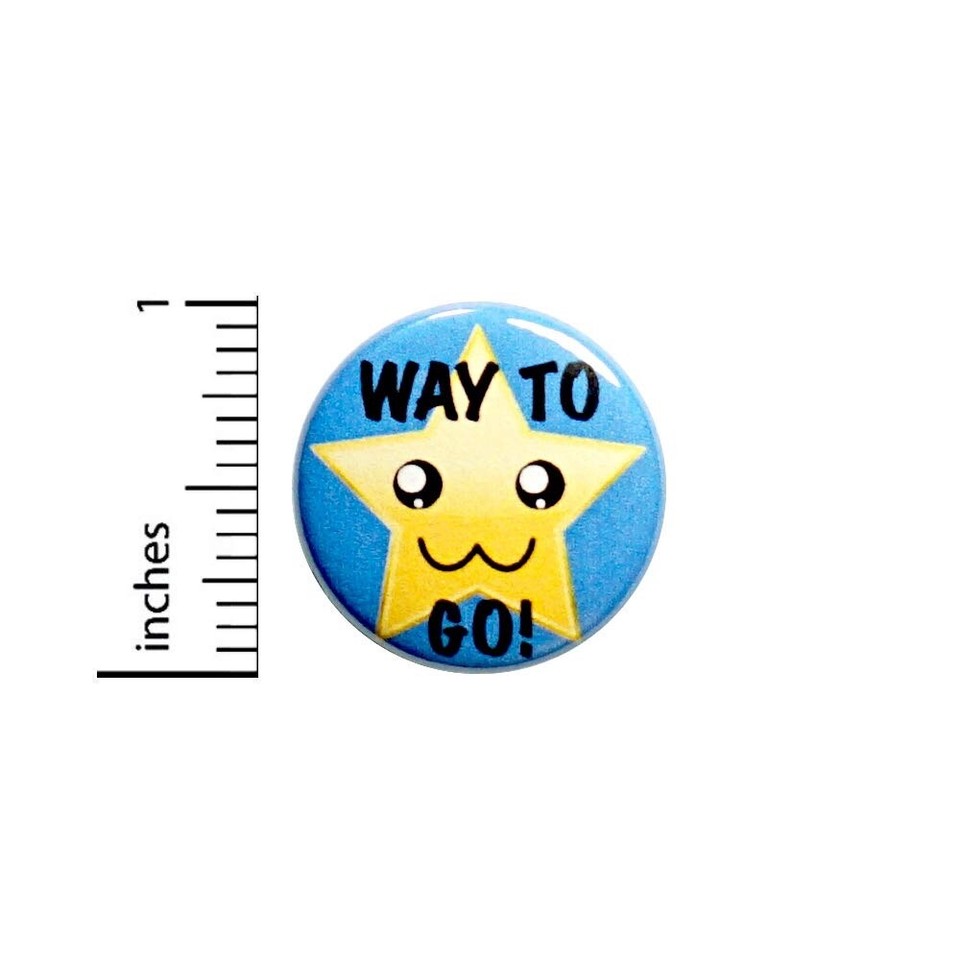 Star Student Pin Button Way To Go Student Award Pin Reward Cute Gold 1 ...