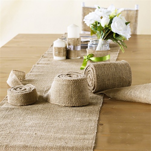 Time to Sparkle 30 x 275cm Hessian Table Runner Sewed Edge Wedding ...