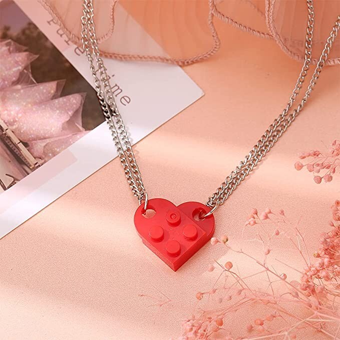 Lego Couple Necklace Pendant Set, 2 Necklaces, BFF, Valentine's Day ...