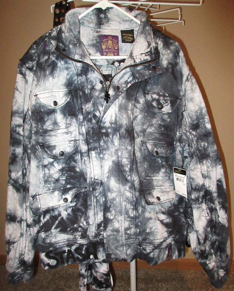 Tie Dye Men's Zip Front Jacket W/Hidden Pockets Stash House Rayful Acid ...
