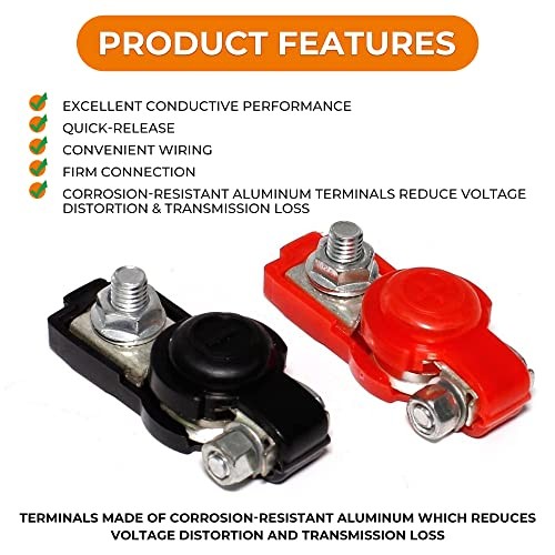 Car Battery Terminal Connectors, Heavy-Duty 12V Battery Terminals for ...