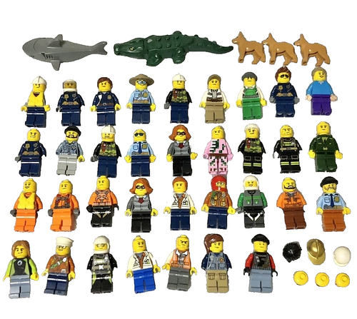 LEGO Animal Minifigure Set with Crocodile Shark and More Animal ...