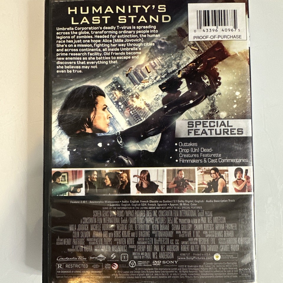 Resident Evil Retribution DVD | eBay