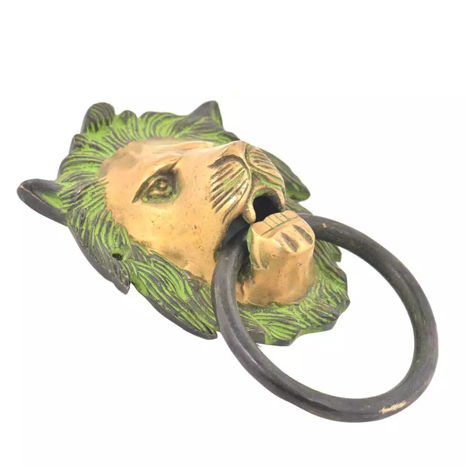 Bronze Lion Head Door Knocker Handmade Front Doorbell 7 inches | eBay